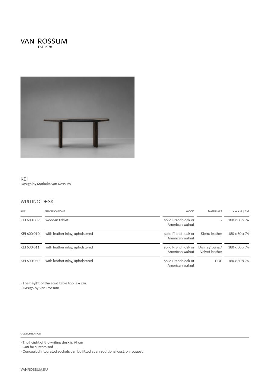 KEI Writing desk By Van Rossum