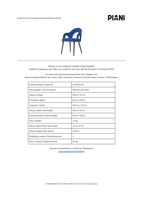 ALMA 00 A3 sedia By PIANI