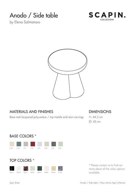 ANODO | Low coffee table By Scapin Collezioni design Elena Salmistraro