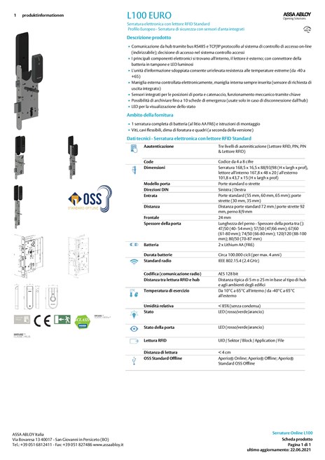 APERIO® L100 Serratura elettronica By ASSA ABLOY Opening Solutions