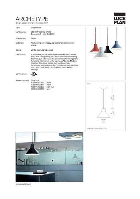 ARCHETYPE luminária pendente By LUCEPLAN