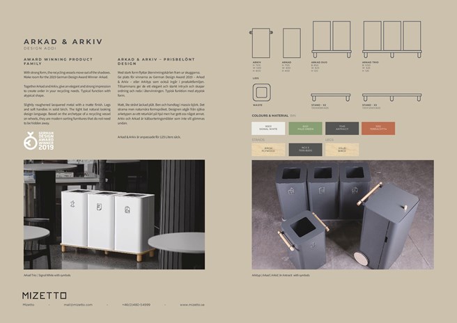 Mülleimer für Mülltrennung ARKAD / ARKIV By Mizetto Design ADDI