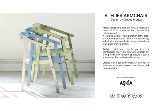 ATELIER Leather chair with integrated cushion By Askia | design Dragos ...