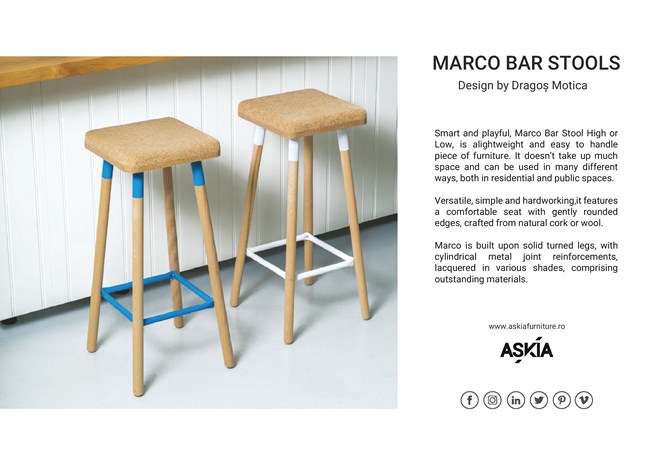 MARCO | Stool Marco Collection By Askia design Dragos Motica