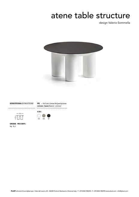 ATENE Low round polyethylene coffee table By Plust
