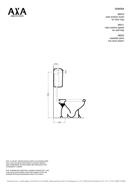 CONTEA Wc in ceramica con cassetta esterna a pavimento By Axa | design ...