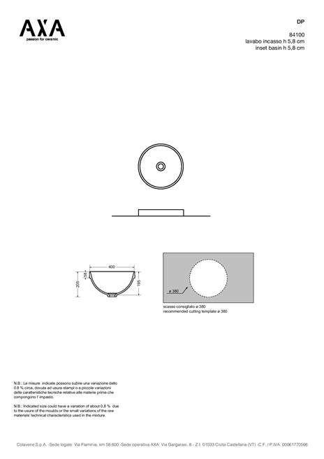 DP | Washbasin By Axa design Giancarlo Angelelli