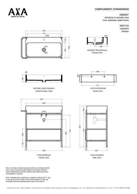 COSA | Vanity unit with drawers By Axa design Alessandro Paolelli