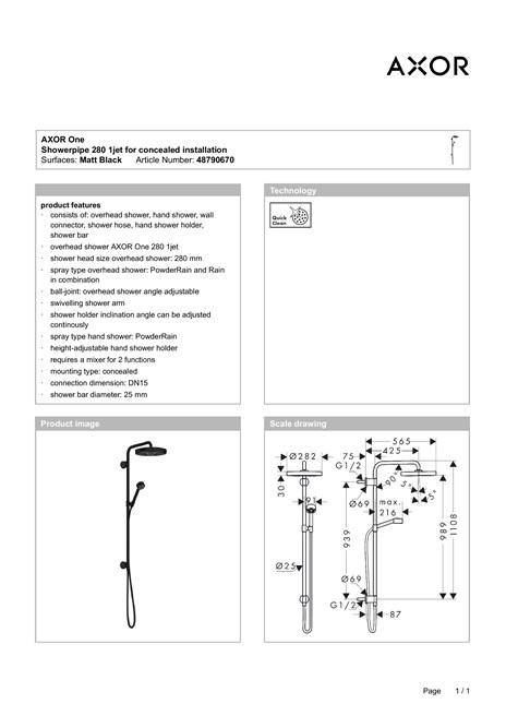 AXOR ONE | Shower panel Axor One Collection By Axor design Barber & Osgerby