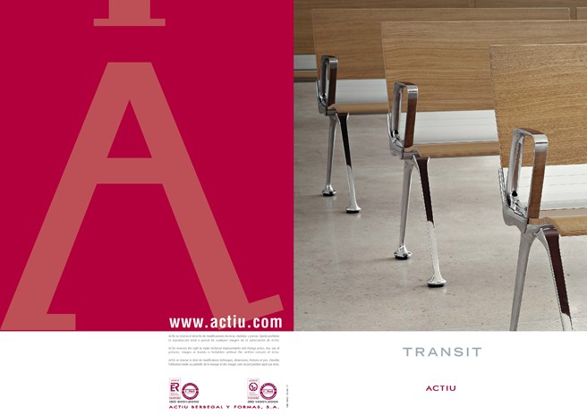 Beam seating with armrests TRANSIT By ACTIU