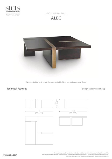 ALEC Low square ebony coffee table By Sicis | design Massimiliano Raggi