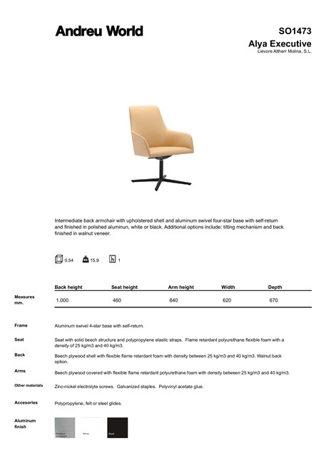 ALYA EXECUTIVE SO1473 Poltrona ufficio direzionale By Andreu World