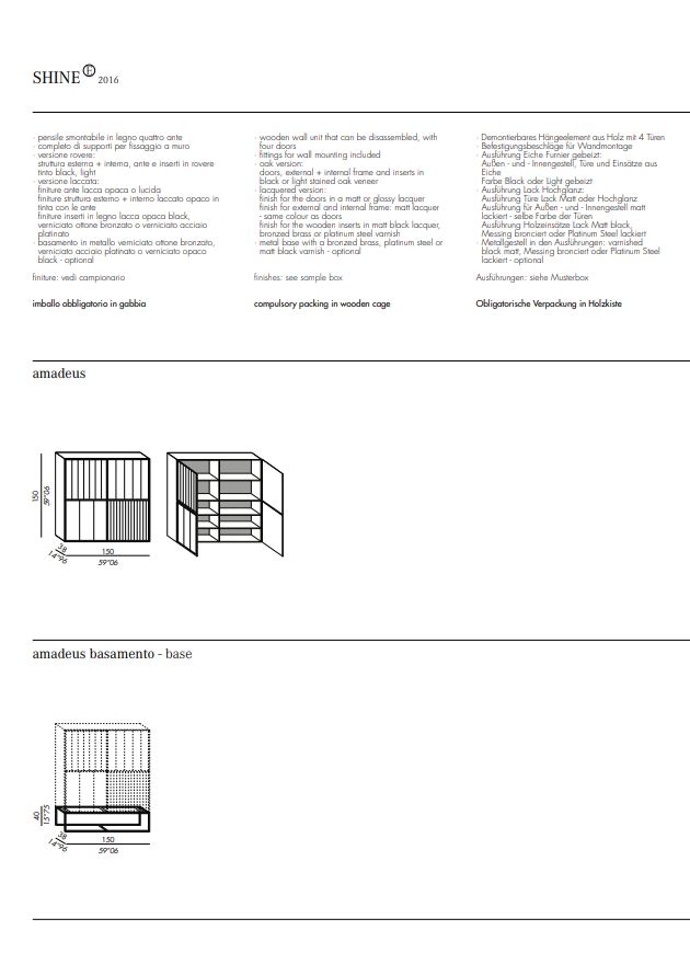 Hängeschrank mit Tür AMADEUS By Meridiani Design Andrea Parisio