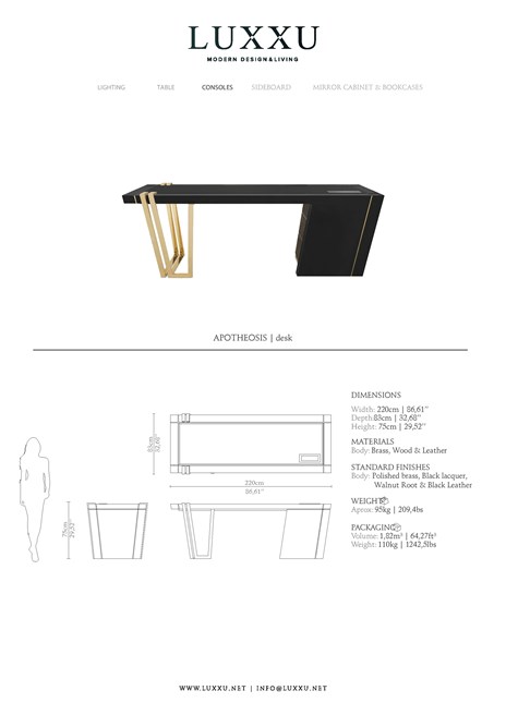 APOTHEOSIS Wooden writing desk By LUXXU
