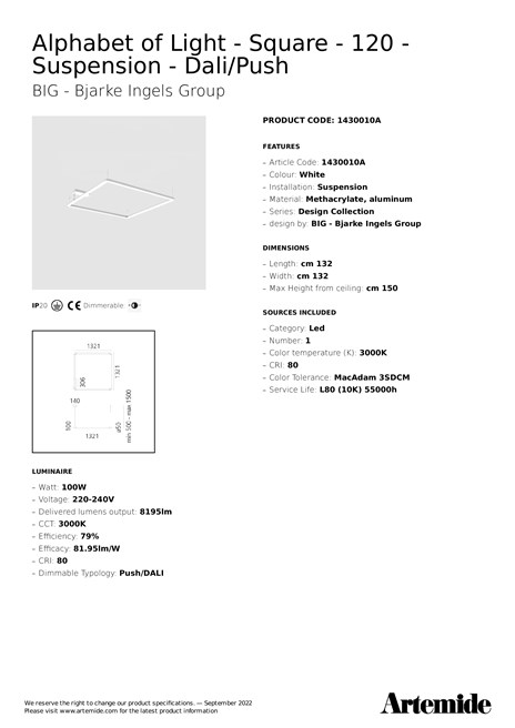 ALPHABET OF LIGHT SQUARE-RECTANGULAR Pendant lamp By Artemide | design ...