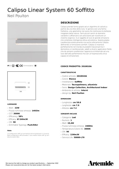 CALIPSO LINEAR SYSTEM ceiling lamp By Artemide