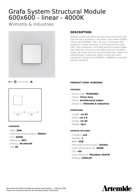GRAFA SYSTEM pendant lamp By Artemide