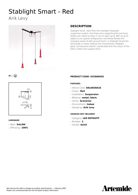 STABLIGHT SMART LED metal pendant lamp By Artemide | design Arik Levy