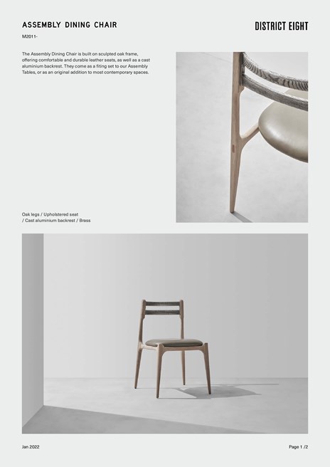 ASSEMBLY Oak chair with integrated cushion By District Eight