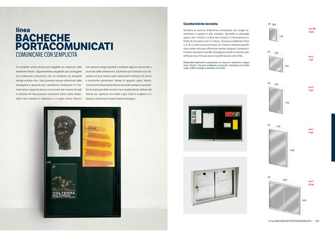 BACHECHE | Linea Classic Bacheca per spazi pubblici a muro in legno ...