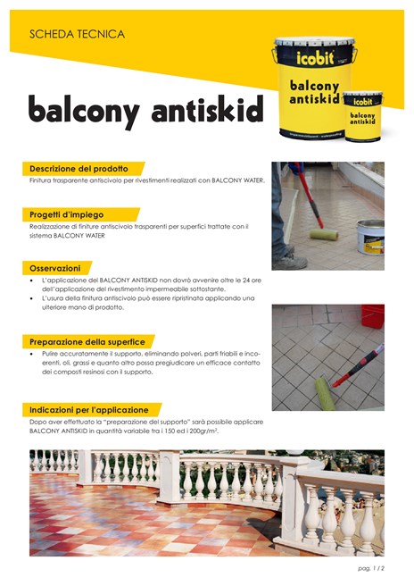 Finitura antiscivolo poliuretanica trasparente BALCONY ANTISKID ...