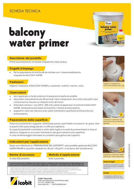 Promotore di adesione trasparente BALCONY WATER PRIMER - Icobit ...
