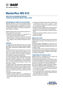 Additivi per calcestruzzo durevole MasterRoc MS 610 By Master Builders ...