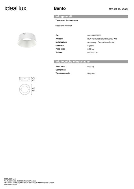 BENTO FRAME ROUND spotlight By Ideal Lux