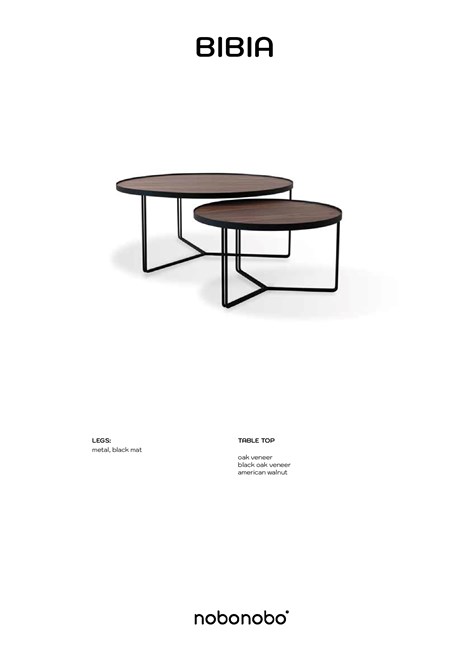 BIBIA Round metal coffee table and wooden top By Nobonobo