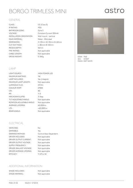 BORGO TRIMLESS MINI LED Bañador de suelo de pared en acero con dimmer ...