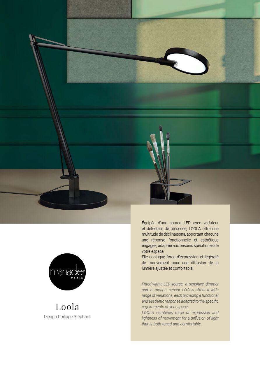 LOOLA FLEX Adjustable desk lamp with dimmer By Manade | design Philippe ...