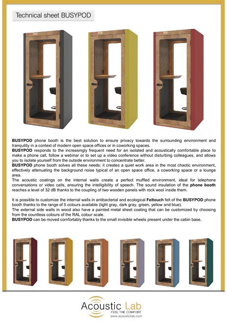 Acoustic phone booth BUSYPOD By Acoustic Lab