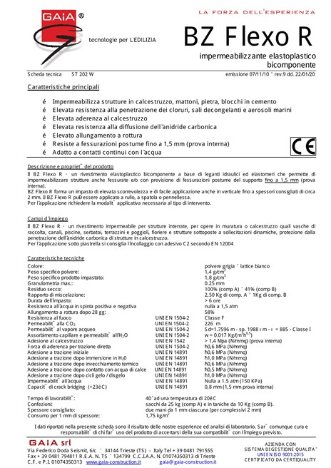 Rasante impermeabile elastoplastico BZ FLEXO R - GAIA - Edilportale