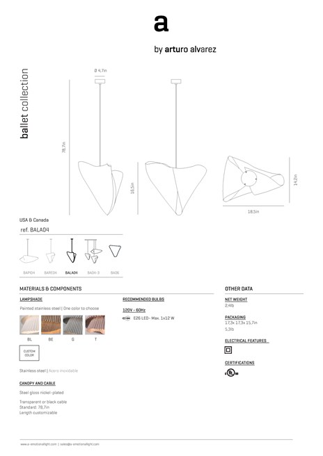 BALLET ELANCE | LED pendant lamp Ballet Collection By a by arturo ...