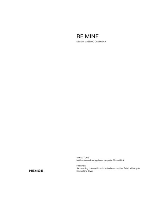 BE MINE Low brass side table By Henge | design Massimo Castagna