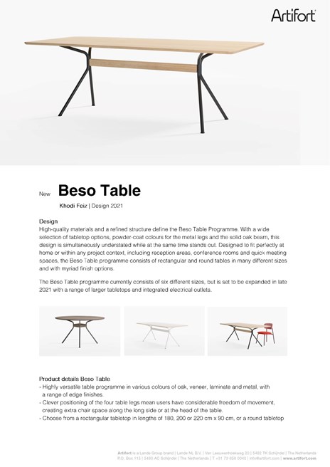 BESO | 桌子 By Artifort 设计师Khodi Feiz