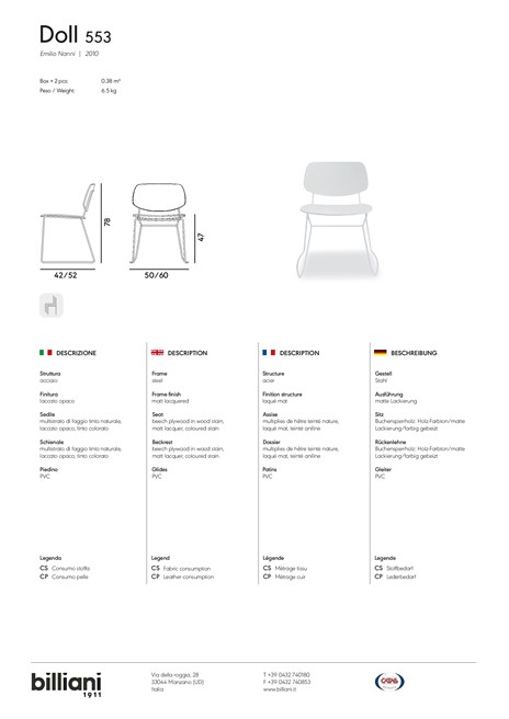 DOLL 553 By Billiani design Emilio Nanni