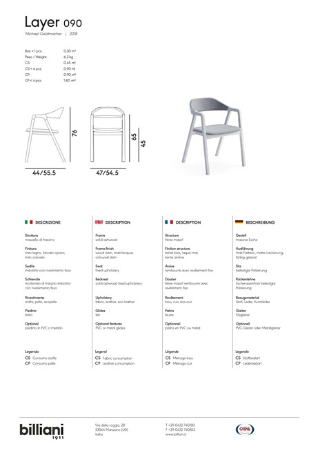 LAYER 090 Stuhl By Billiani