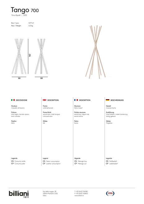 TANGO 700 appendiabiti By Billiani