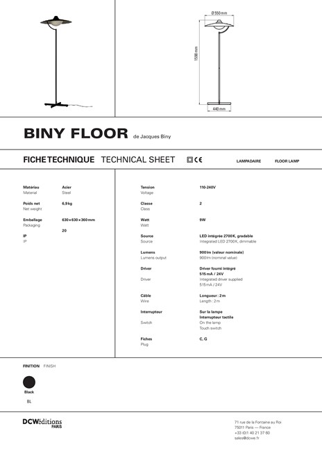 BINY Floor lamp By DCW éditions