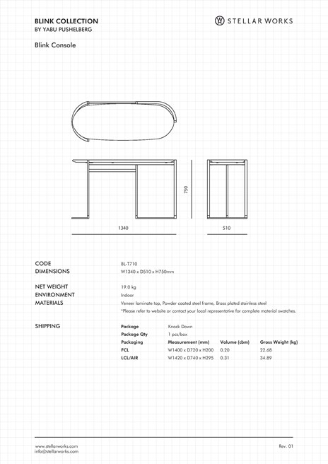 BLINK | Console table By STELLAR WORKS design Yabu Pushelberg