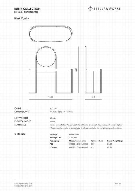 BLINK | Dressing table By STELLAR WORKS design Yabu Pushelberg