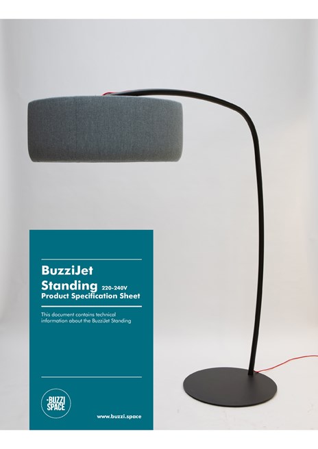 BuzziJet Standing LED acoustic office recycled PET arc lamp By BuzziSpace