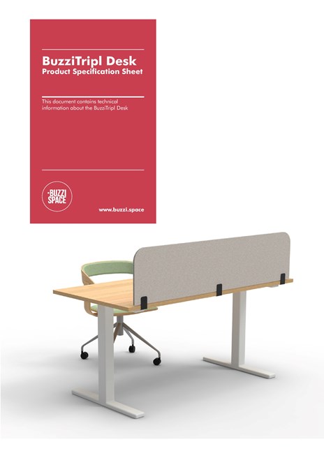 Sound absorbing mobile recycled PET desktop partition BuzziTripl Desk ...