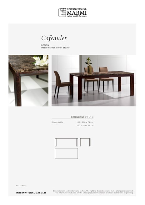 CAFEAULET Tisch By International Marmi