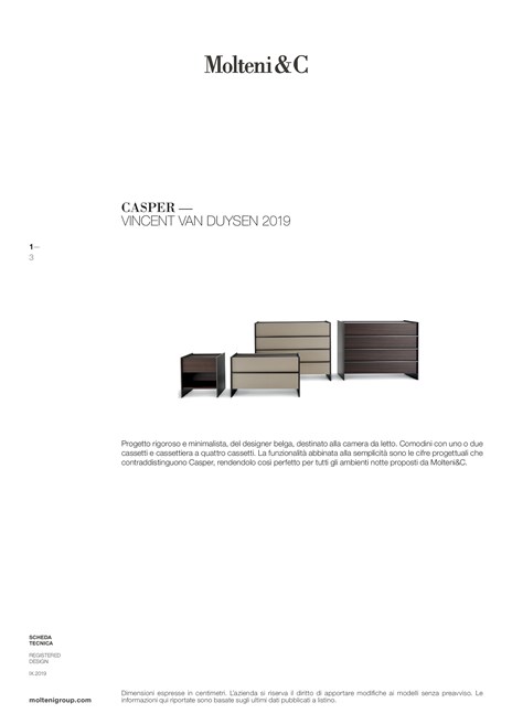 CASPER Comodino rettangolare con cassetti By Molteni & C. | design ...