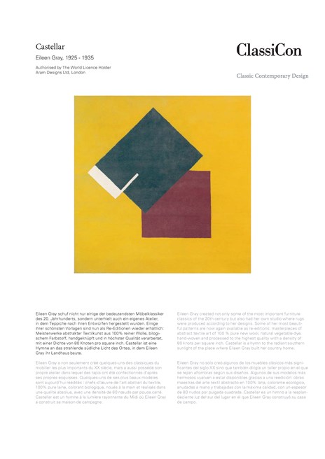 CASTELLAR Wool rug with geometric shapes By ClassiCon | design Eileen Gray