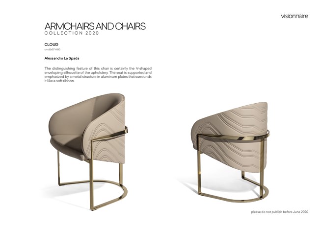 Upholstered leather easy chair with armrests CLOUD By Visionnaire design Alessandro La Spada