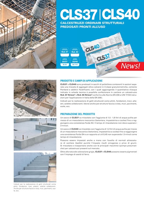 Calcestruzzo strutturale predosato CLS37/CLS40 By Bernardelli Group