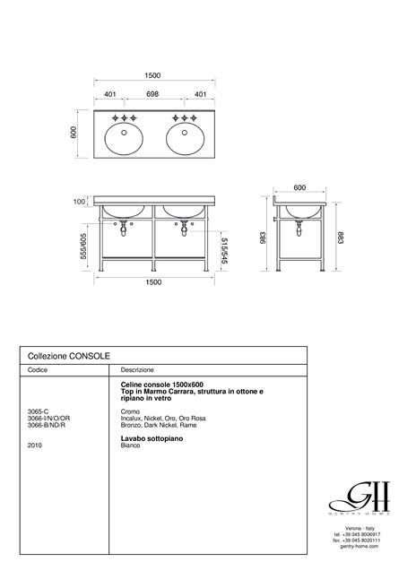 CELINE Double console sink By Gentry Home